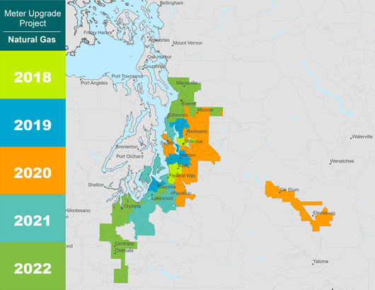 PSE | Meter Upgrade Project Map and Schedule